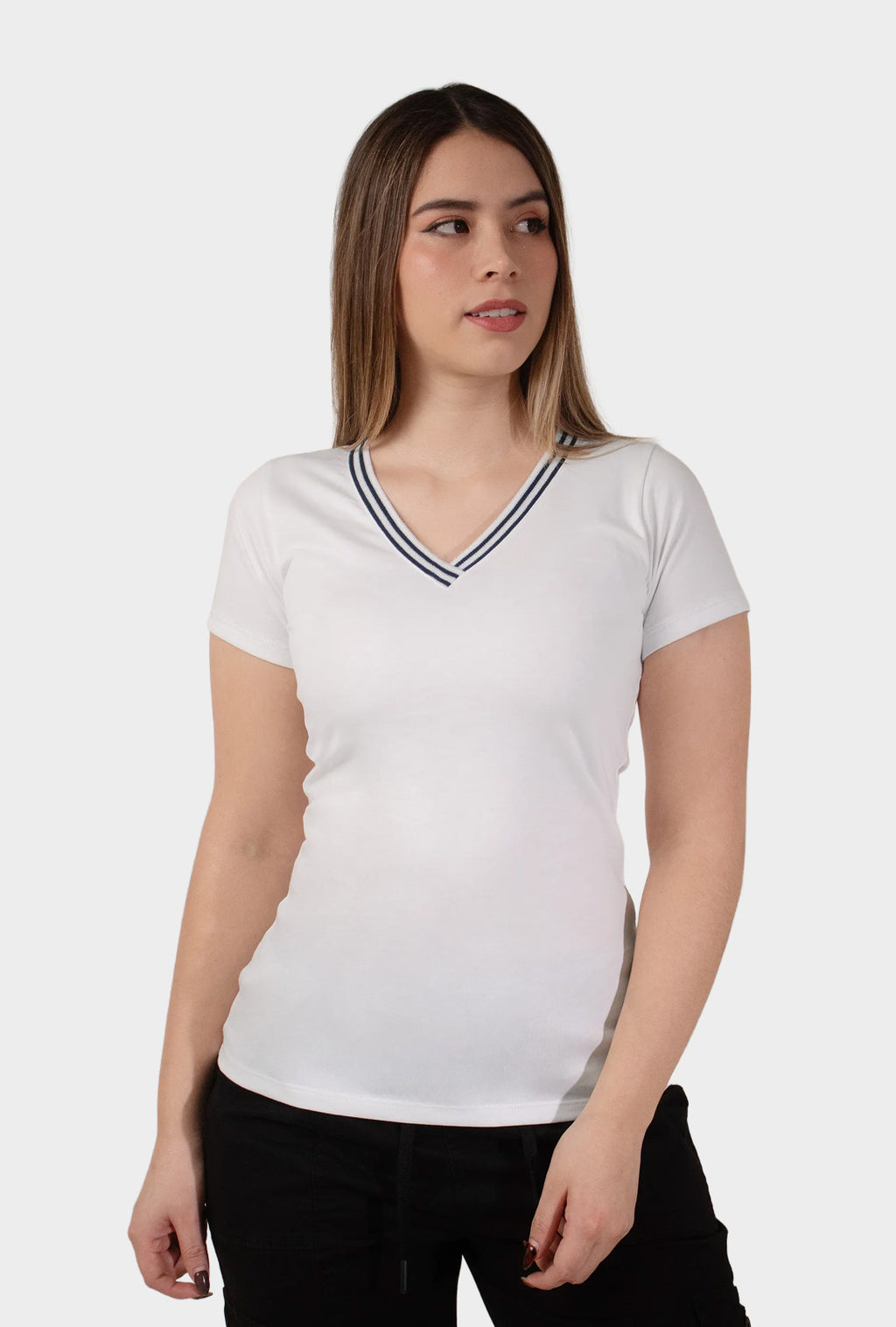 Polo Capri Mujer Cuello V de Algodón | Estilizado y Moderno